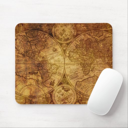 Historical Old Antique World Map Mouse Pad | Zazzle
