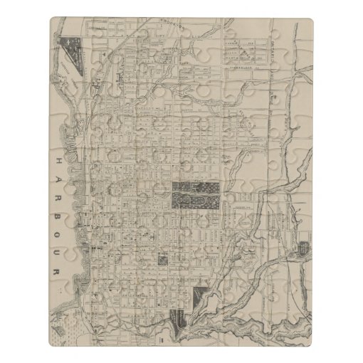 Historical, Vintage Map of Toronto, Canada Jigsaw Puzzle | Zazzle