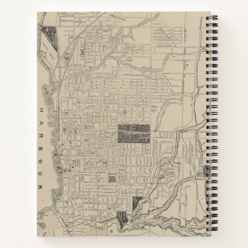 Historical, Vintage Map of Toronto, Canada Notebook | Zazzle