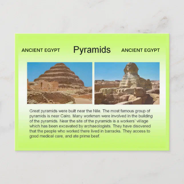 History, Ancient Egypt, Pyramids Postcard | Zazzle