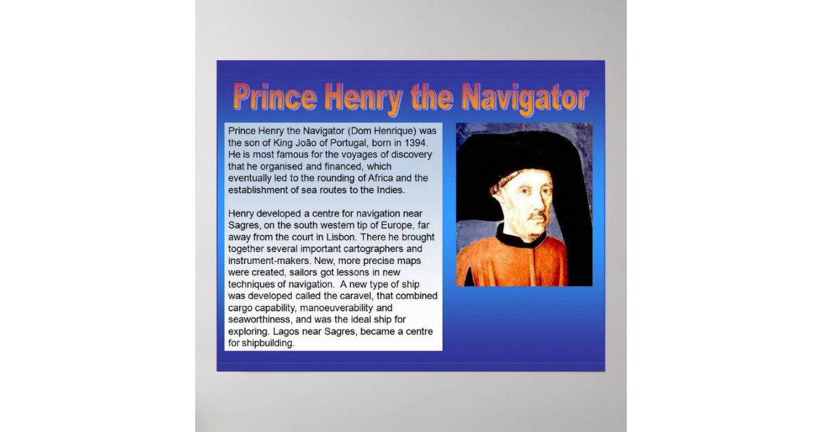 History, Exploration, Prince Henry the Navigator Poster | Zazzle