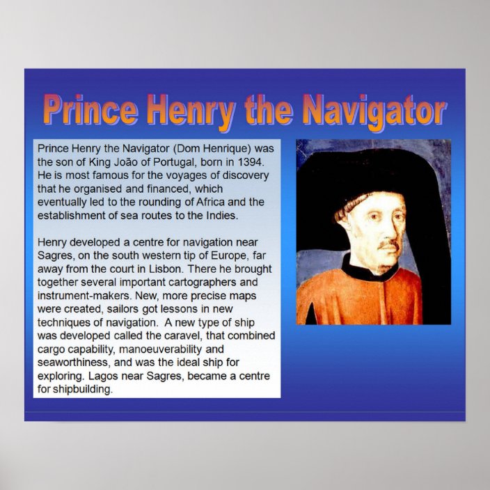 History, Exploration, Prince Henry the Navigator Poster | Zazzle.com
