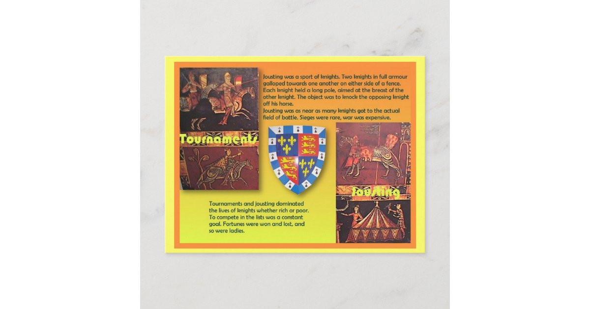History, Medieval tournaments Postcard | Zazzle