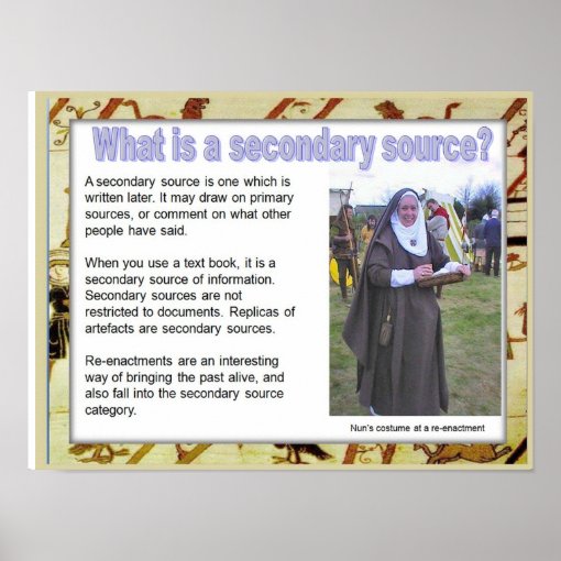 History, medieval, What is a secondary source? Poster | Zazzle