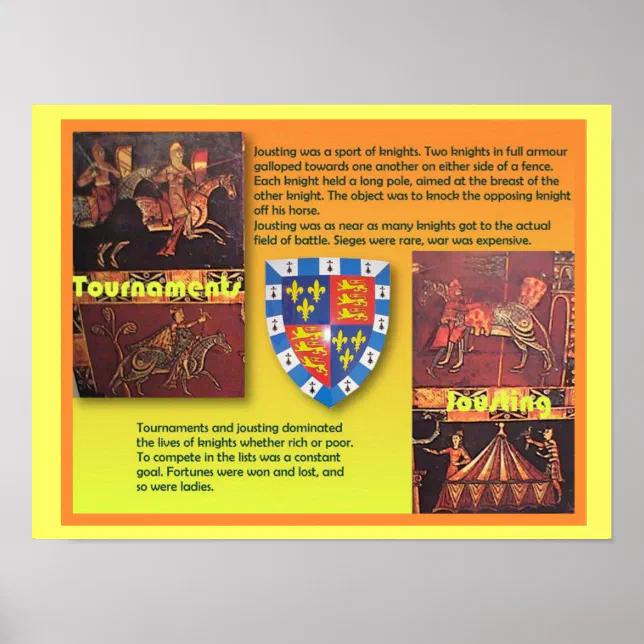 History, Middle Ages, Medieval tournaments Poster | Zazzle