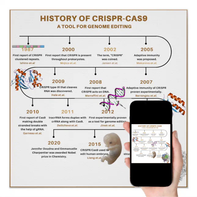 History of CRISPR genome editing timeline Poster | Zazzle