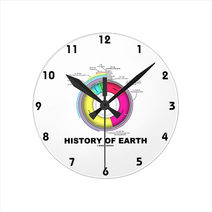 History Of Earth (Geological Time) Round Clock | Zazzle.com