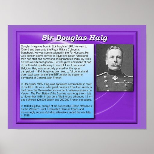 History, World War I, Sir Douglas Haig Poster | Zazzle
