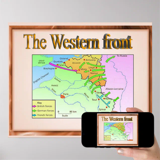 History, World War I, Western front, map Poster | Zazzle