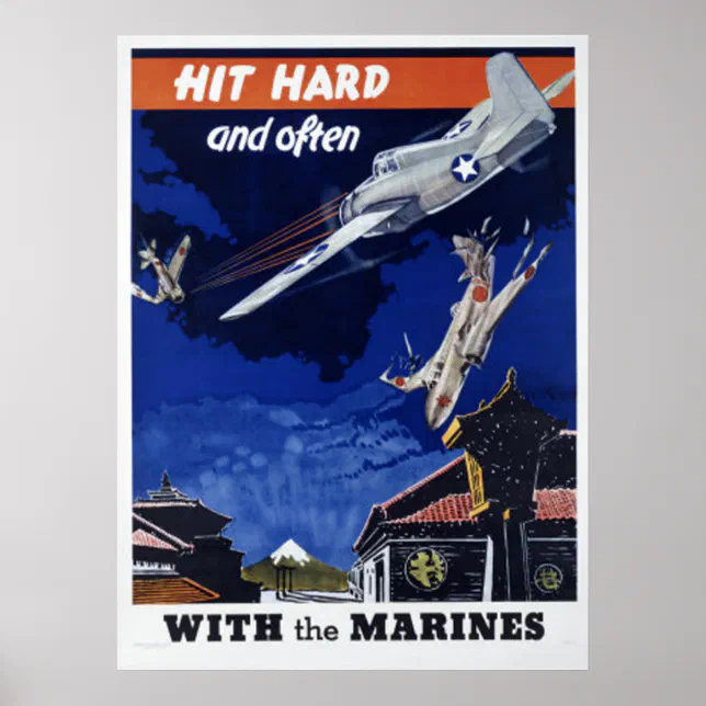 Hit Hard And Often With The Marines Poster | Zazzle