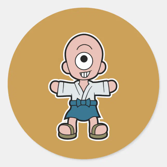 Hitotsume-kozo, the Japanese Cyclops Yokai Classic Round Sticker | Zazzle