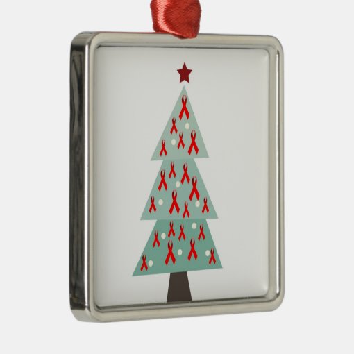 HIV Aids Awareness Christmas Tree Metal Ornament | Zazzle