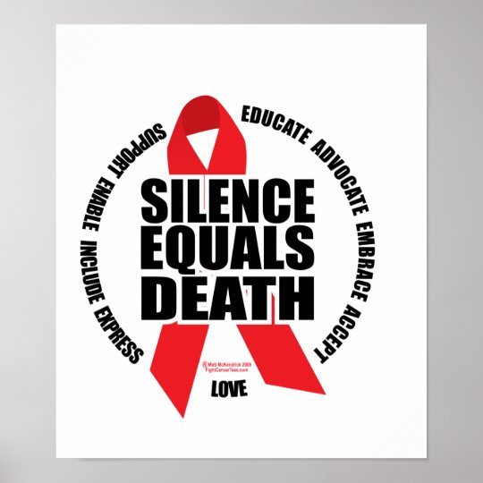 HIV/AIDS: Silence Equals Death Poster | Zazzle.com