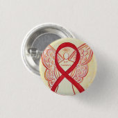 HIV Awareness Ribbon Angel Custom Art Pin | Zazzle