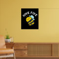 Hive Five Funny High Five Bee Pun Dark BG Poster | Zazzle