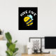 Hive Five Funny High Five Bee Pun Dark BG Poster | Zazzle