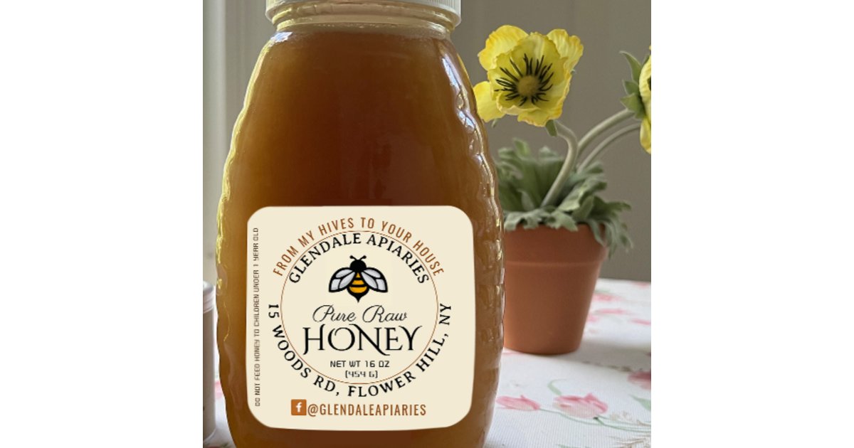 Hives to House Pure Raw Honey Honeybee Sticker | Zazzle