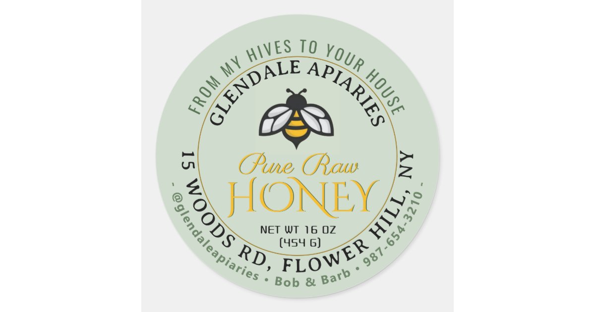 Hives to House Pure Raw Honey Honeybee Sticker | Zazzle