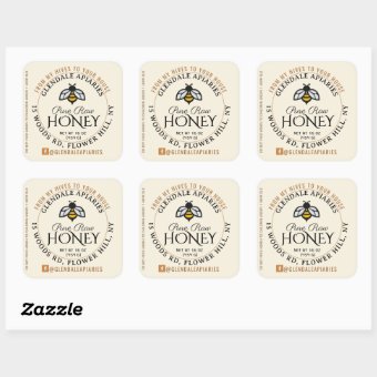 Hives to House Pure Raw Honey Honeybee Sticker | Zazzle