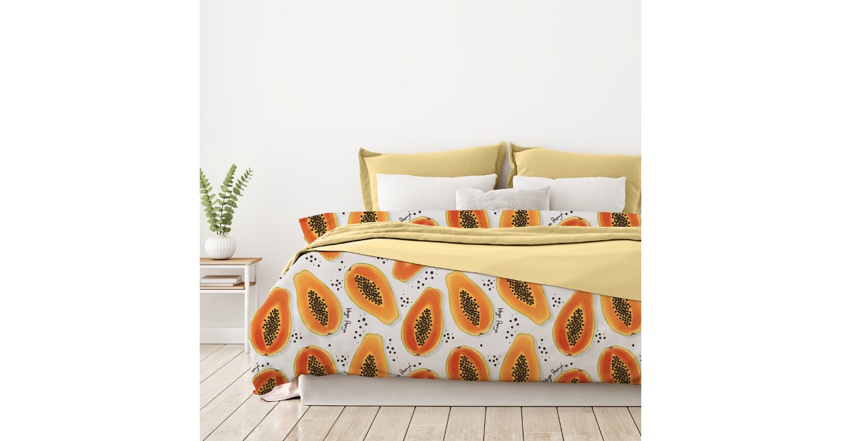 Hiya Papaya Pattern Duvet Cover | Zazzle