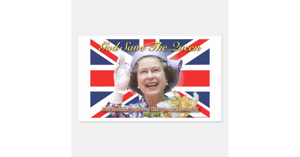 HM Queen Elizabeth II Diamond Jubilee Rectangular Sticker | Zazzle