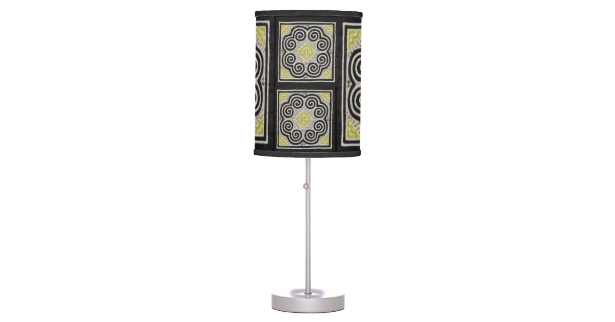 Hmong Mandala Pattern Artwork Table Lamp | Zazzle