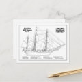 HMS Beagle Tall Ship - Ship Blueprint BD Postcard | Zazzle