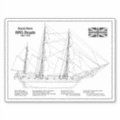 HMS Beagle Tall Ship - Ship Blueprint BD Sticker | Zazzle