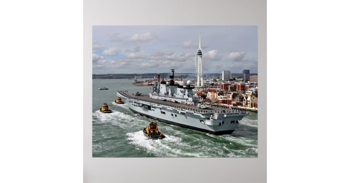 HMS Illustrious Vintage Nautical Aircraft Carrier Poster | Zazzle