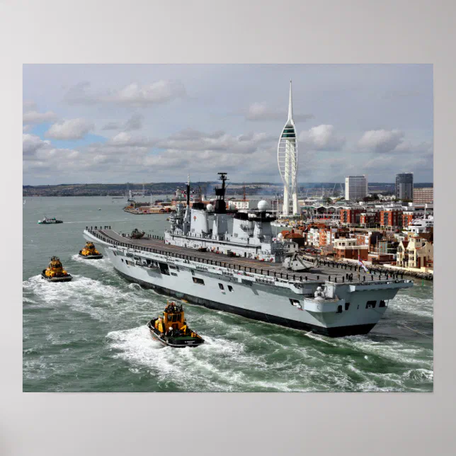HMS Illustrious Vintage Nautical Aircraft Carrier Poster | Zazzle