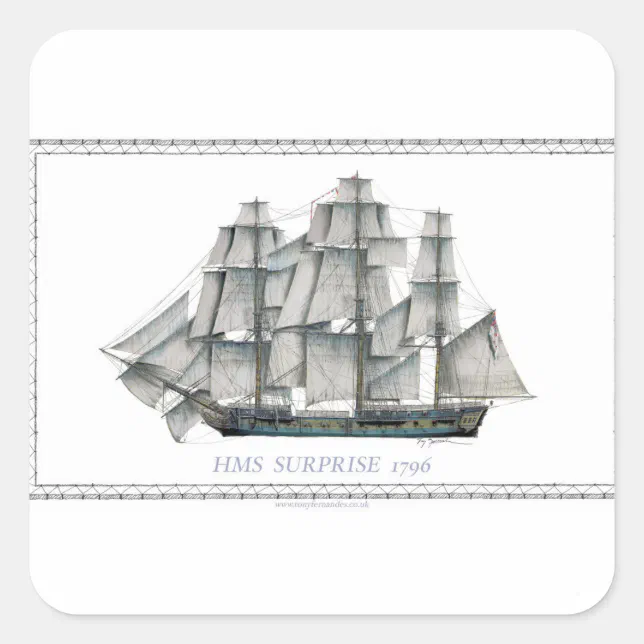 HMS Surprise 1796 Square Sticker | Zazzle