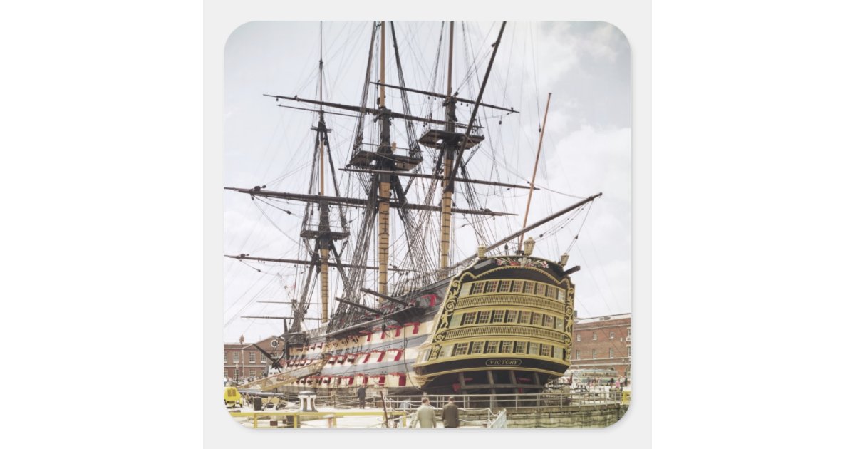 HMS Victory Square Sticker | Zazzle