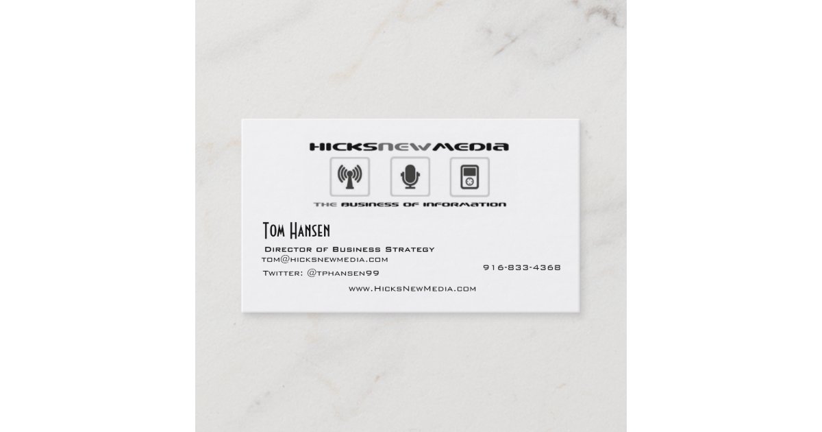 HNM-Tom Business Card | Zazzle