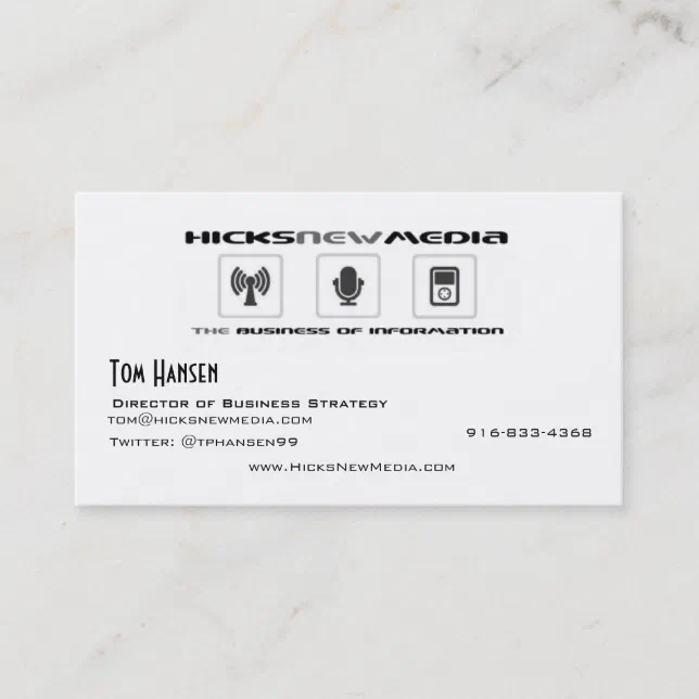 HNM-Tom Business Card | Zazzle