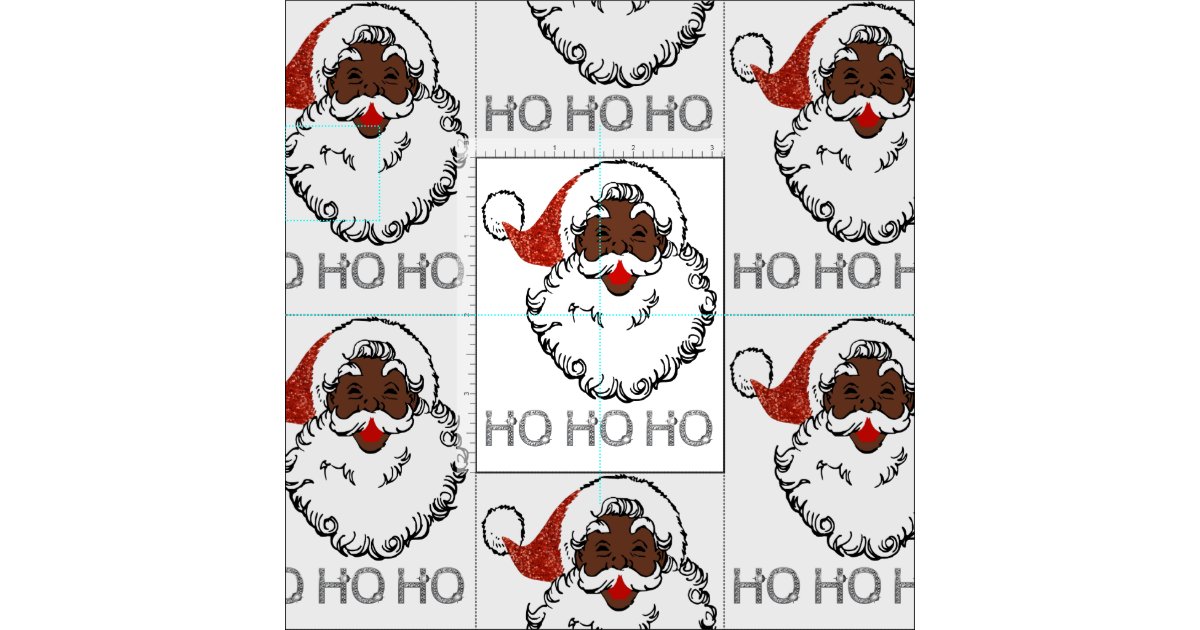 ho black santa fabric | Zazzle