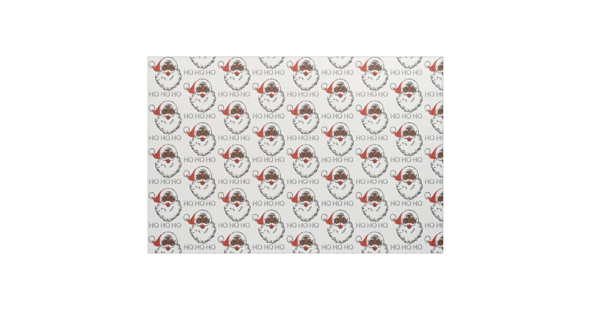ho black santa fabric | Zazzle