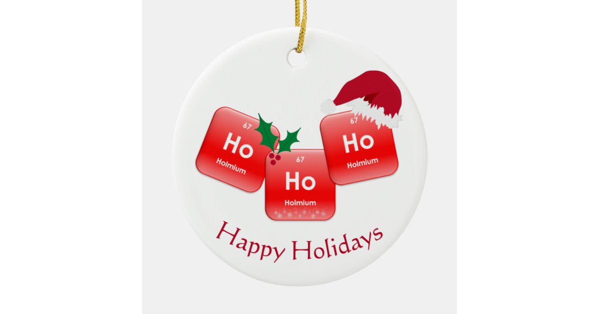 Ho Ho Ho Christmas Element Illustration Photo Ceramic Ornament | Zazzle