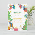 Ho Ho Ho Colorful Watercolor Frame Holiday Party Invitation | Zazzle