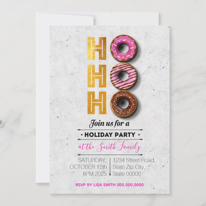 HO! HO! HO! Holiday Donuts Party Invitation | Zazzle.com