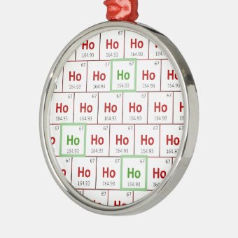 "Ho Ho Ho" Holiday Periodic Table Ornament | Zazzle