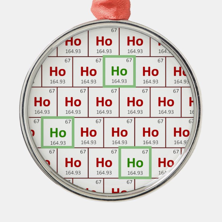 "Ho Ho Ho" Holiday Periodic Table Ornament | Zazzle