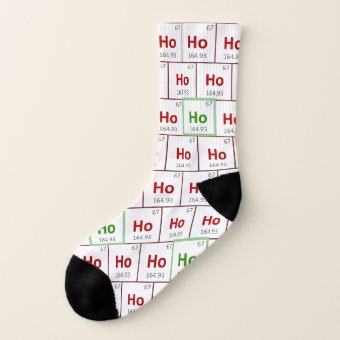 "Ho Ho Ho" Holiday Periodic Table Socks | Zazzle