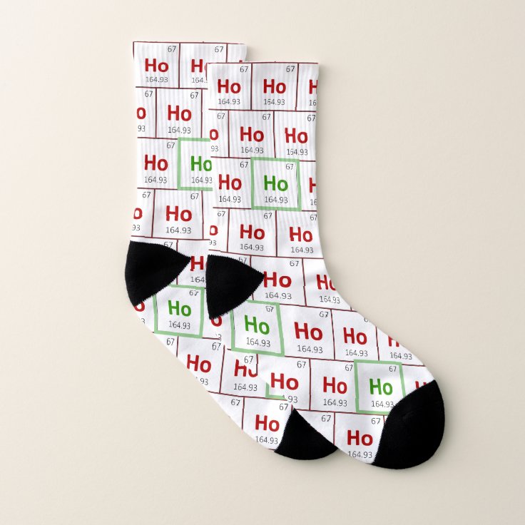 "Ho Ho Ho" Holiday Periodic Table Socks | Zazzle