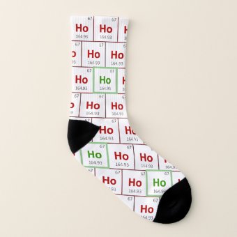 "Ho Ho Ho" Holiday Periodic Table Socks | Zazzle