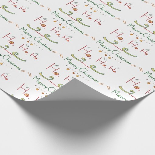 HO HO HO Merry Christmas Wrapping Paper | Zazzle