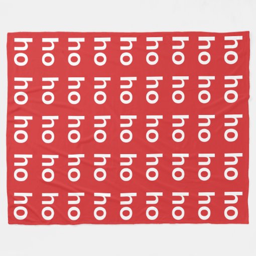 Ho Ho Ho Red Fleece Blanket | Zazzle