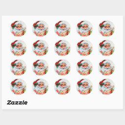 Ho! Ho! Ho! Santa Claus Christmas Classic Round Sticker | Zazzle