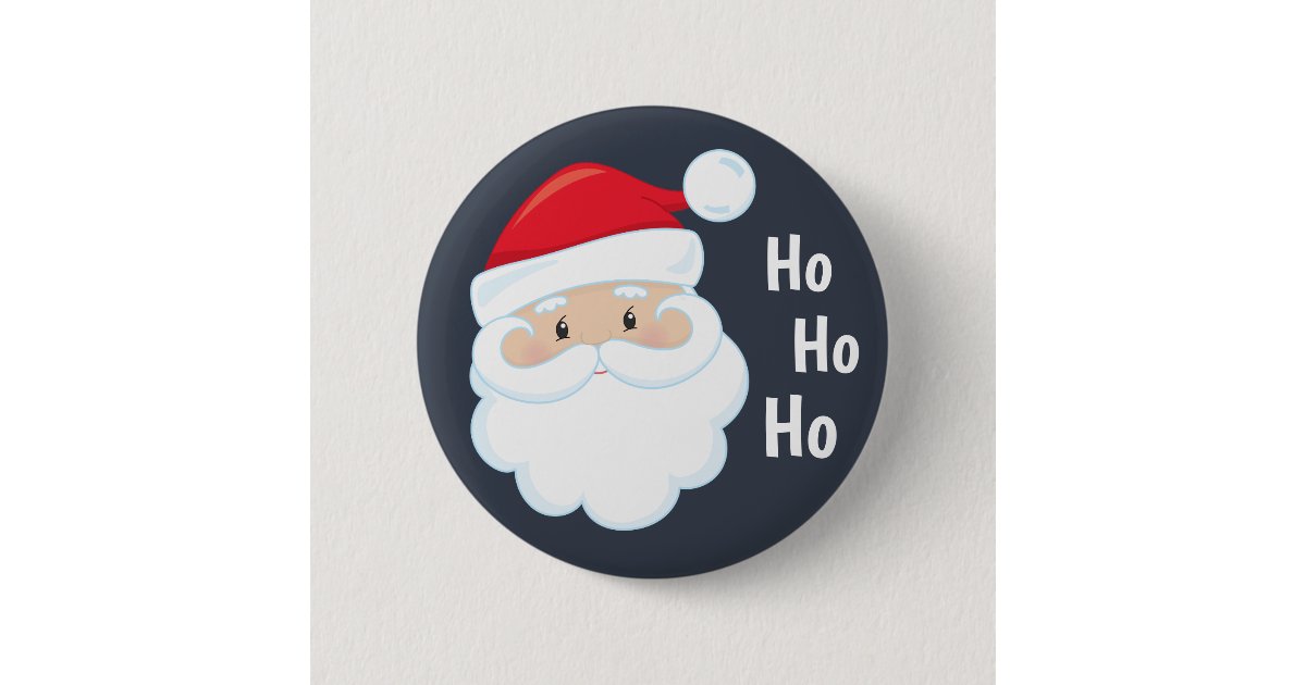 Ho Ho Ho Santa Face Christmas Holidays Red White Button | Zazzle.com
