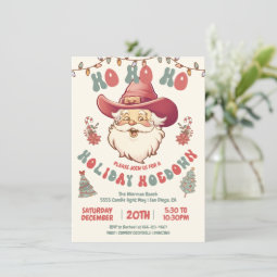 Ho Ho Hoedown Cowboy Santa Holiday Christmas Party Invitation | Zazzle