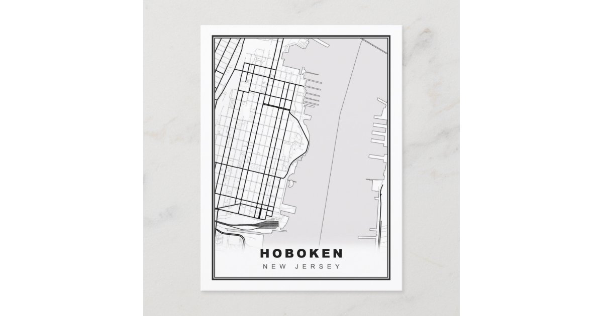 Hoboken Map Postcard | Zazzle